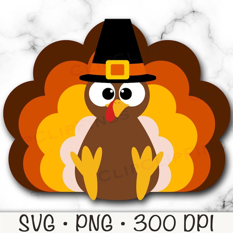 Cute Turkey Svg - Etsy