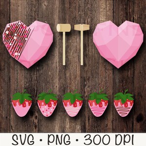Pink Breakable Chocolate Heart, Pink Chocolate Covered Strawberries ...