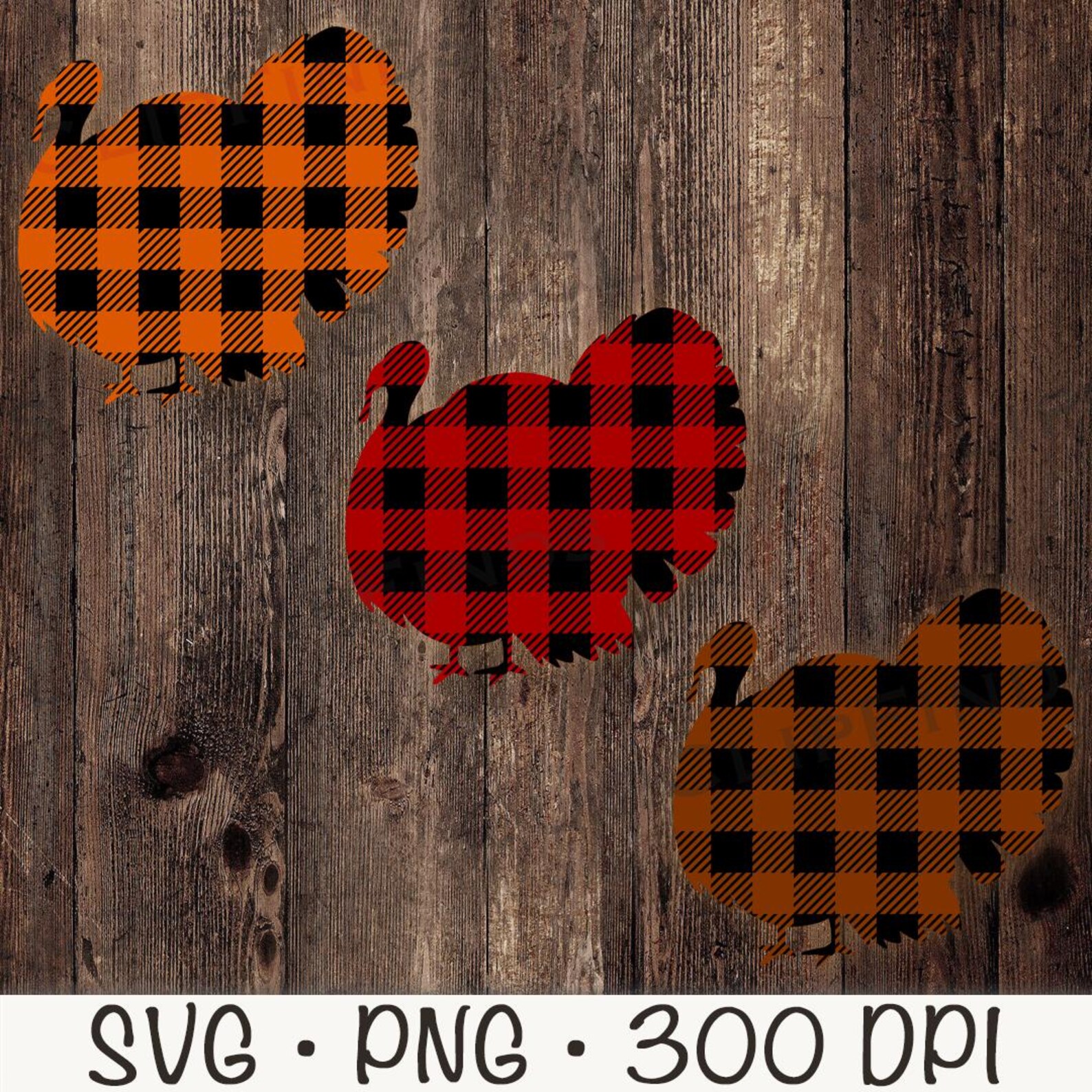 Buffalo Plaid Thanksgiving Turkey, SVG Vector File and PNG Transparent ...