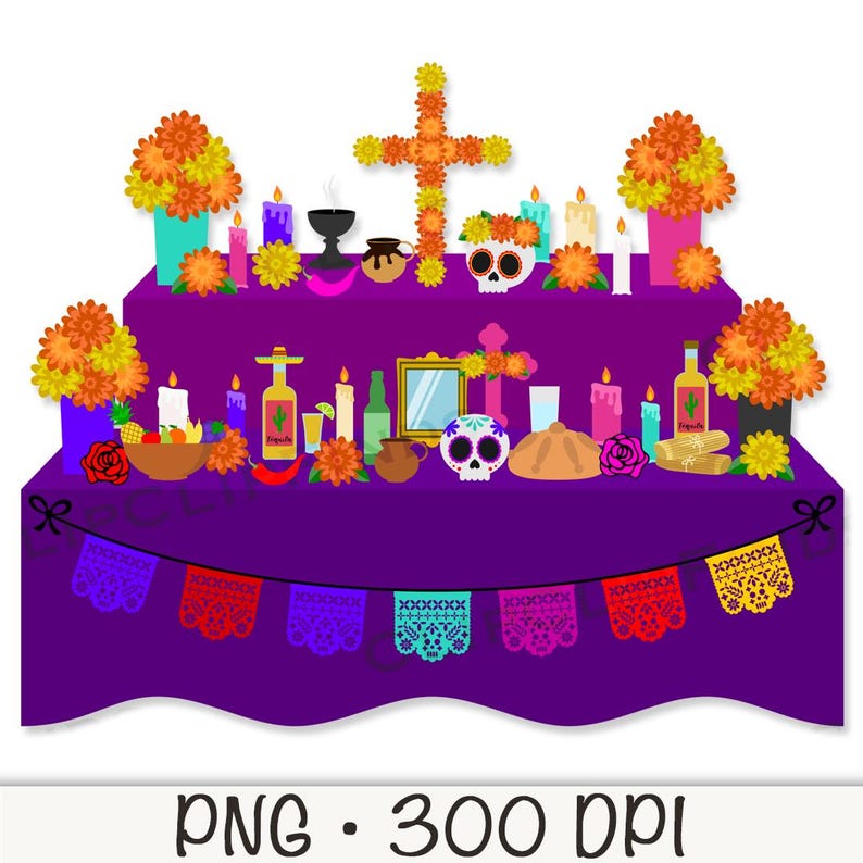 Mexican Ofrenda Clipart, Dia De Los Muertos, Day of the Dead, PNG ...