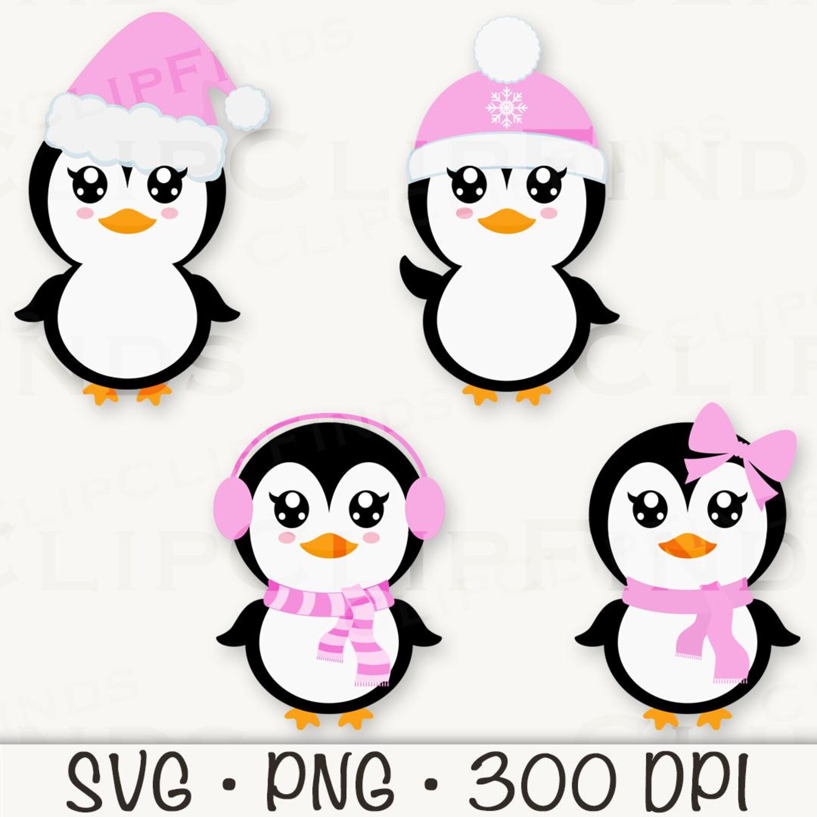 Penguin SVG, Cute Girl Penguin PNG, Penguin Clipart, Christmas Penguin ...