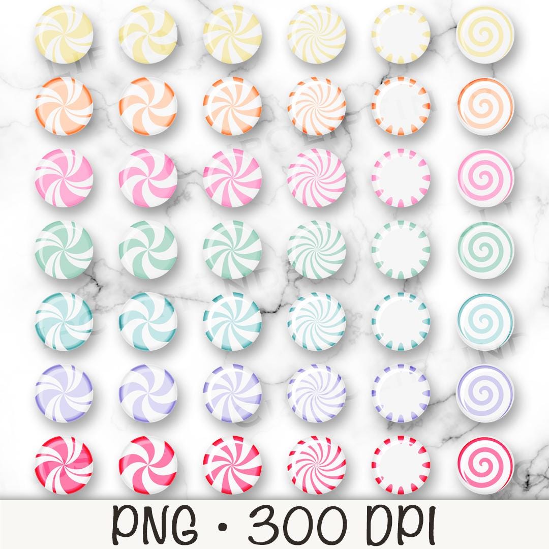 Peppermint Candy, Pastel Peppermint PNG, Peppermint Swirl, Peppermint Clipart, Instant Digital ...