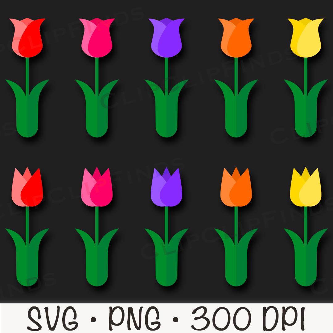 Tulip Flower SVG, Tulip SVG, Tulip PNG, Bright Colorful Tulip, Easter ...