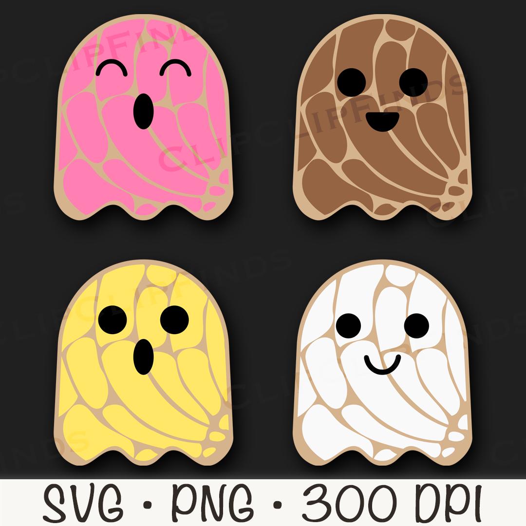 Spooky Concha Ghosts PNG, Pantasmas SVG, Pan Dulce, Dia De Los Muertos ...