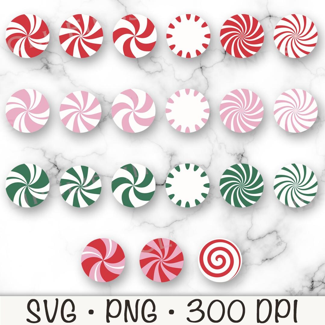 Peppermint Clipart, PNG, SVG, Retro, Vintage, Christmas Candy, Red ...