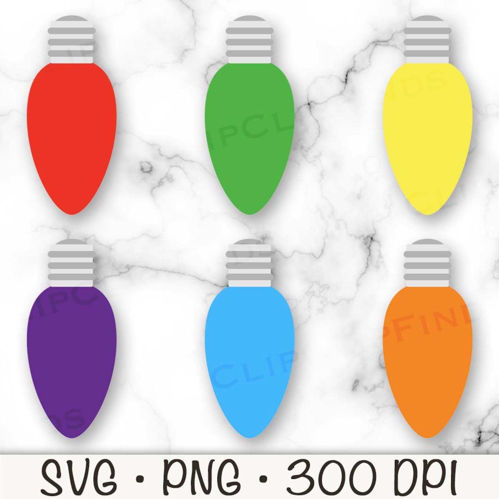 Christmas Light Bulb, Tree Lights, Individual Bulbs, SVG, PNG, Clip Art ...