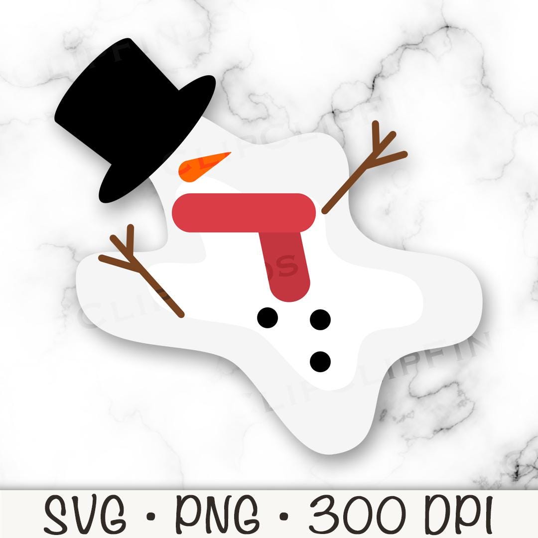 Melted Snowman SVG, Melting Snowman PNG, Melted Snowman on the Floor ...