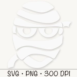 Mummy Face SVG, Mummy Face PNG, Sublimation, Halloween Face, Instant ...