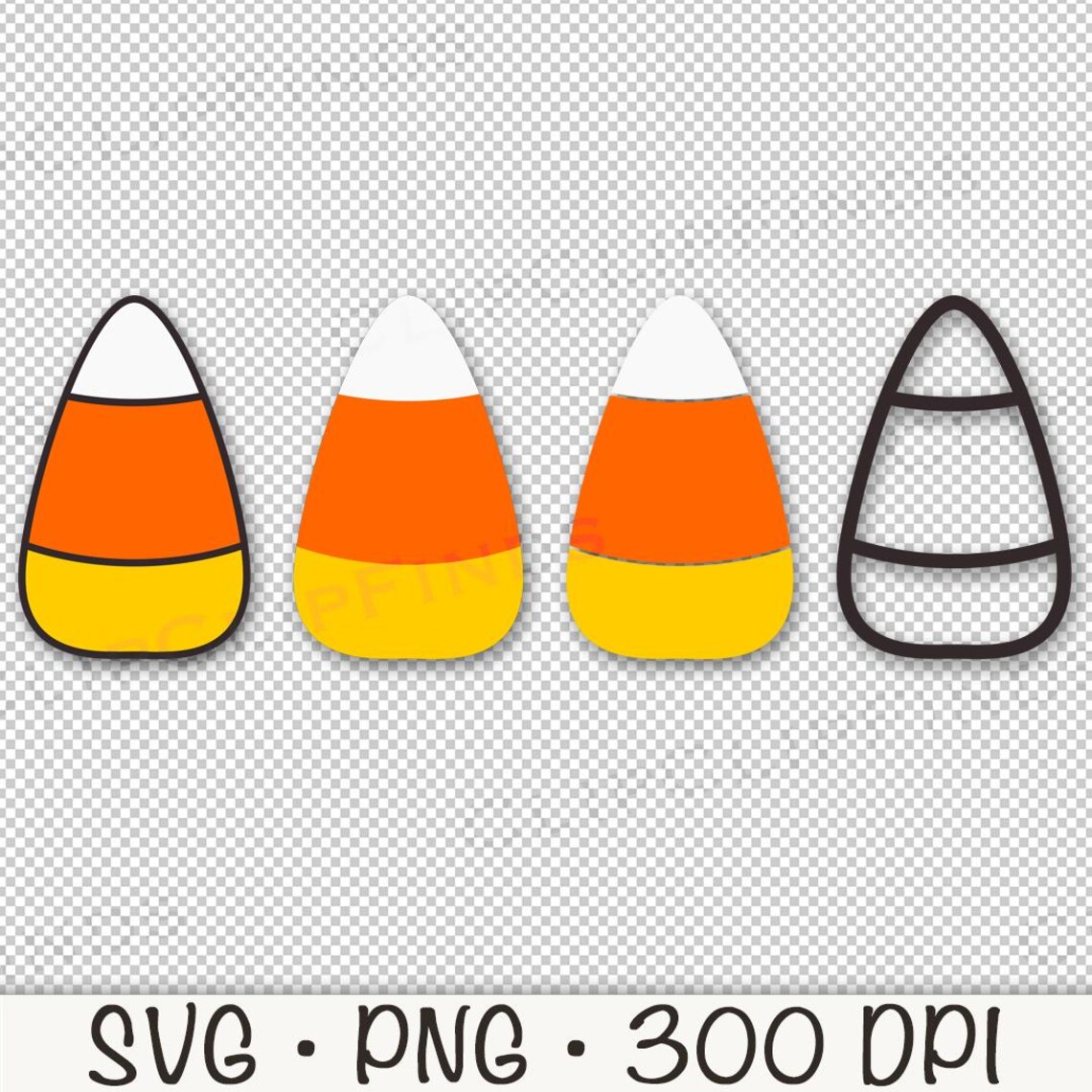 Candy Corn SVG, Candy Corn Bundle, Black Outline, SVG Vector Cut File ...