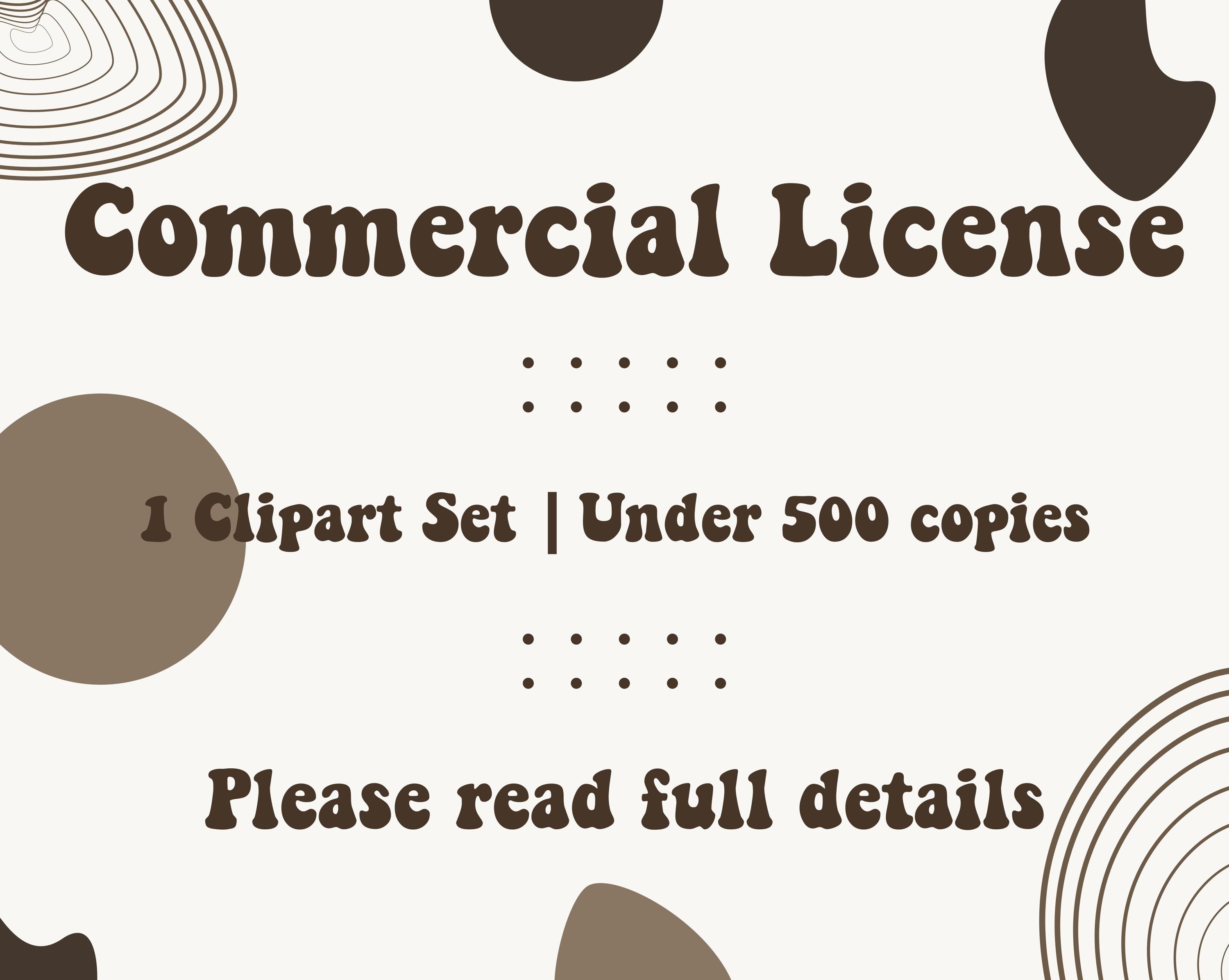 Commercial License for 1 Clipart Set OR 1-5 Individual Graphics ...