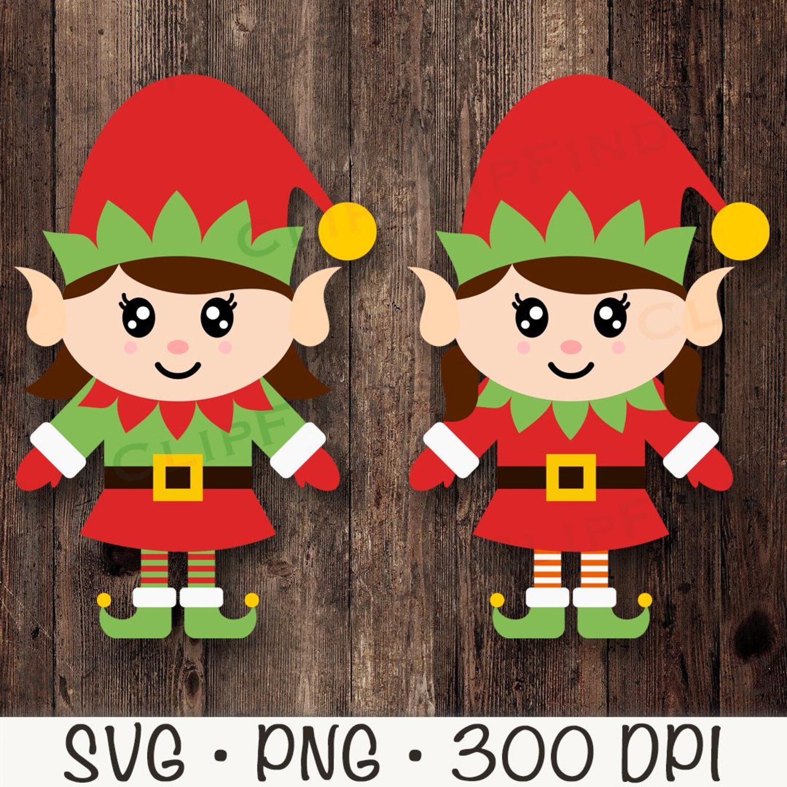 Cute Girl Elf SVG, Elf PNG, Girl Elf Clip Art, Green and Red Elf, Baby ...