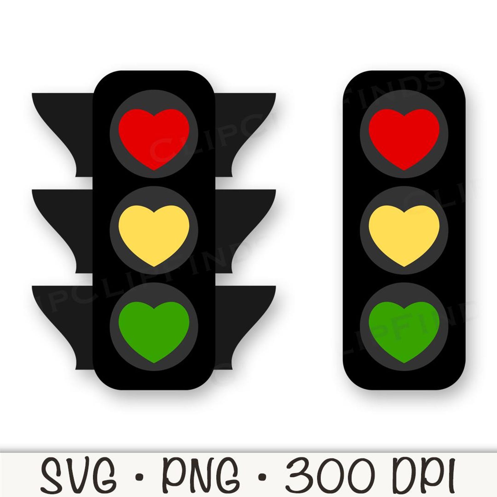 Heart Traffic Light, Traffic Light Love, Valentine's Day, SVG, PNG ...