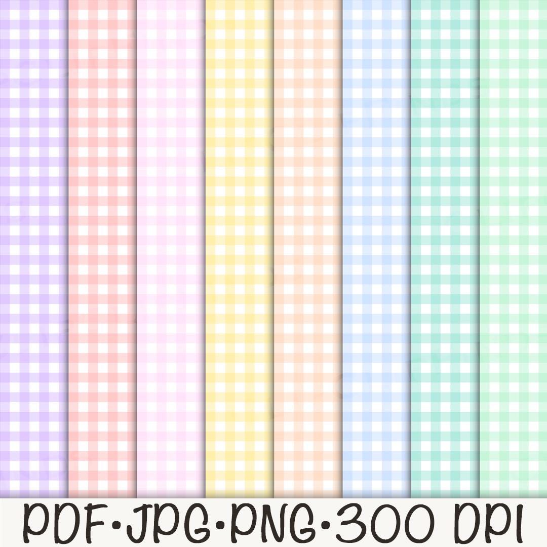 Gingham Digital Wallpaper PNG, Pastel Gingham PDF, Easter Digital ...