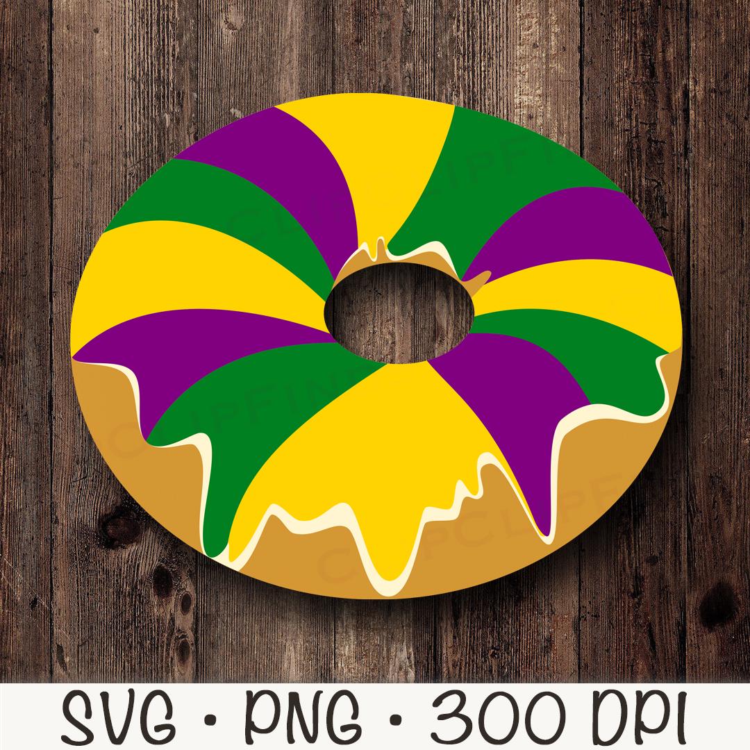 Mardi Gras King Cake SVG, Mardi Gras King Cake PNG Clipart, Sublimation ...