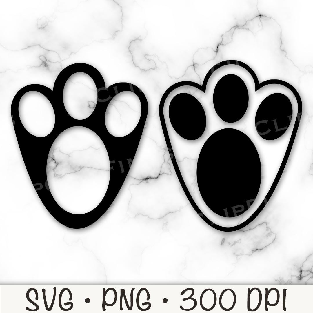 Bunny Paws SVG, Bunny Paws PNG, Bunny Paw Silhouette, Easter Bunny Paw ...