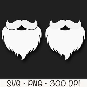 Santa Beard SVG, Santa Claus Beard and Mustache PNG, Instant Digital ...