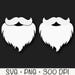 Santa Beard SVG, Santa Claus Beard and Mustache PNG, Instant Digital ...