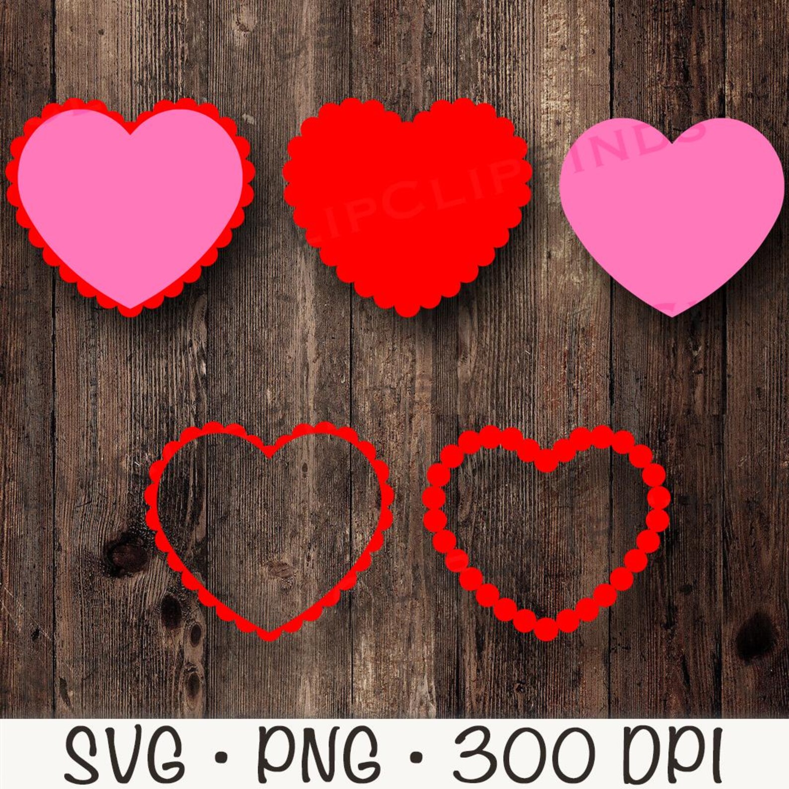 Scalloped Heart SVG, Valentine's Day Heart, Vector Cut File and PNG ...