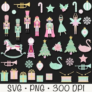 Pink and Mint Green Nutcracker Clipart, Nutcracker Clipart, Nutcracker ...