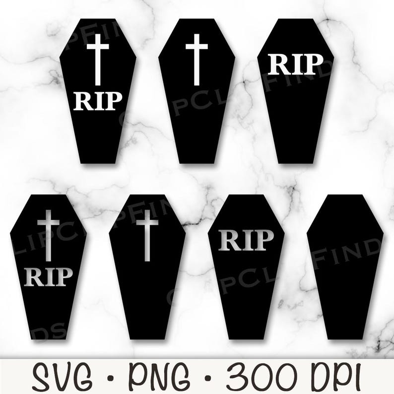 Coffin With Cross SVG, RIP, Coffin Silhouette, Coffin PNG, Coffin ...