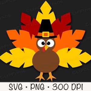 Thanksgiving Turkey SVG Vector File and PNG Transparent Background Clip ...