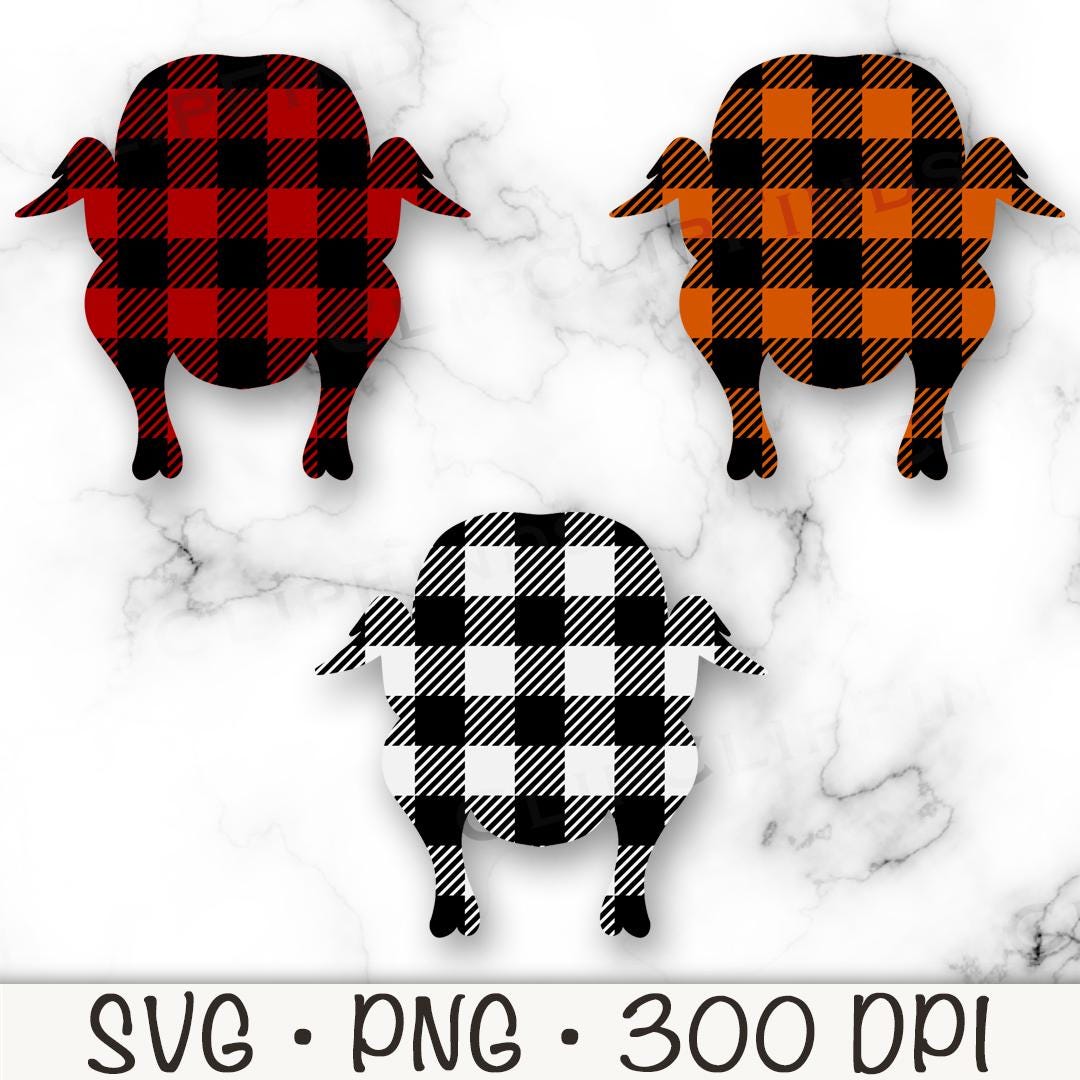 Buffalo Plaid Thanksgiving Turkey, SVG Vector File and PNG Transparent ...