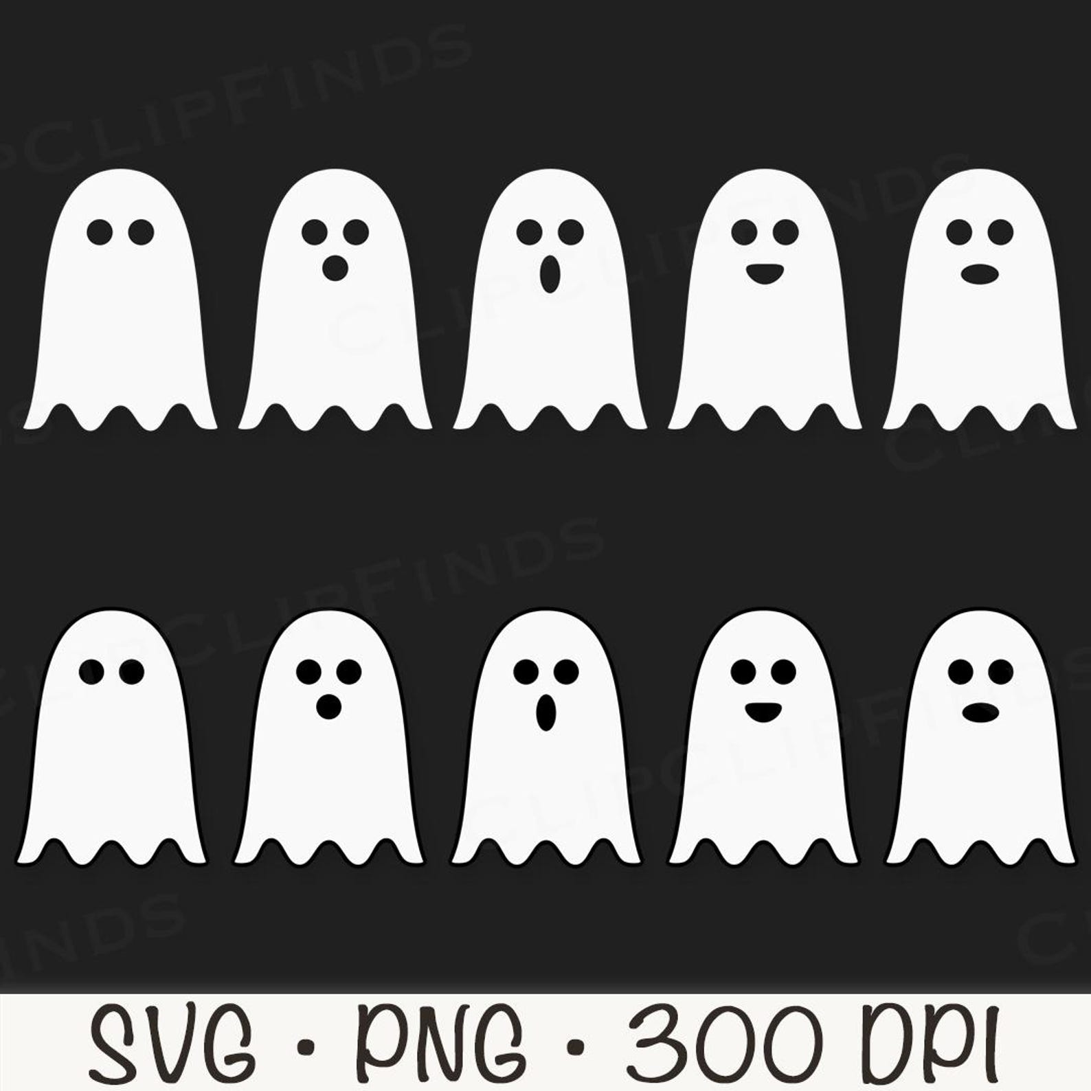 Ghosts SVG, Cute Ghosts, Ghosts PNG, Ghost Clipart, Ghost Bundle ...