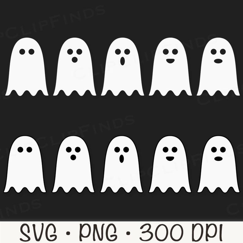 Ghosts SVG, Cute Ghosts, Ghosts PNG, Ghost Clipart, Ghost Bundle ...