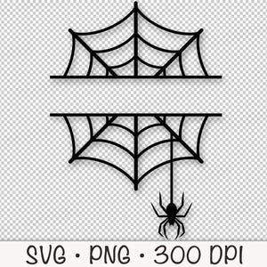 Spider Hanging on Web SVG, Vector File and PNG Transparent Background ...