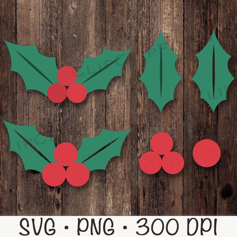 Christmas Holly SVG, Holly Berry Leaf, Mistletoe, Christmas Greenery ...