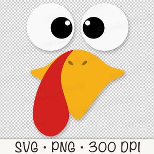Cute Thanksgiving Turkey Face SVG, Turkey Vector File, Turkey Face PNG ...