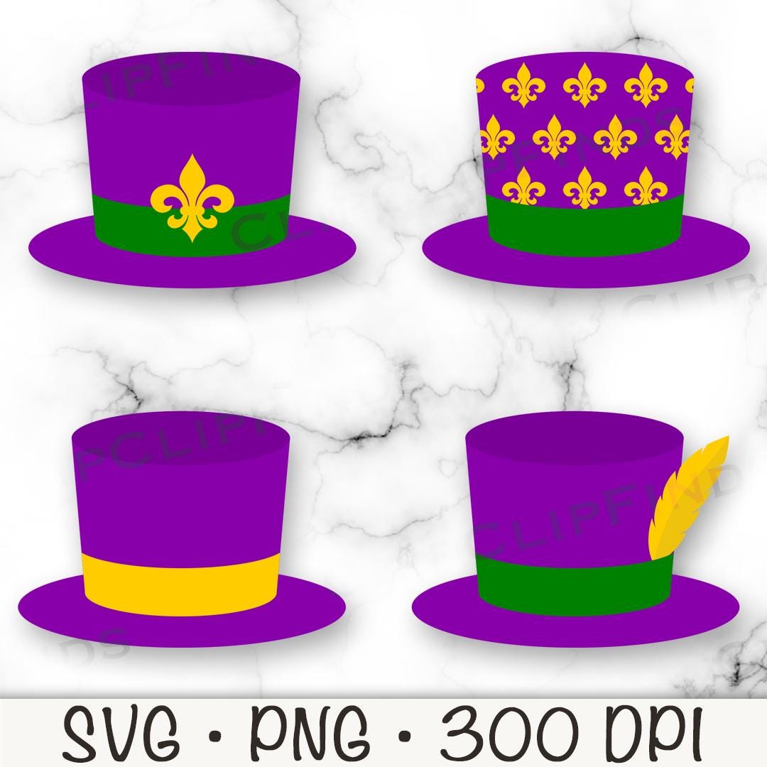 Mardi Gras Hat PNG, Mardi Gras Hat SVG, Mardi Gras Clipart, Fleur De ...