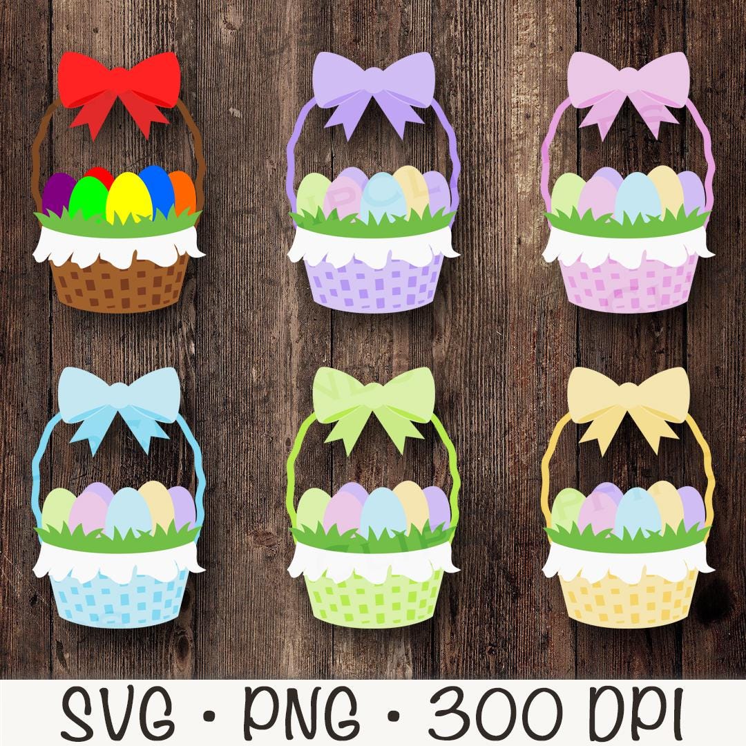 Easter Basket SVG, Easter Basket PNG, Easter Basket Clipart, Pastel ...