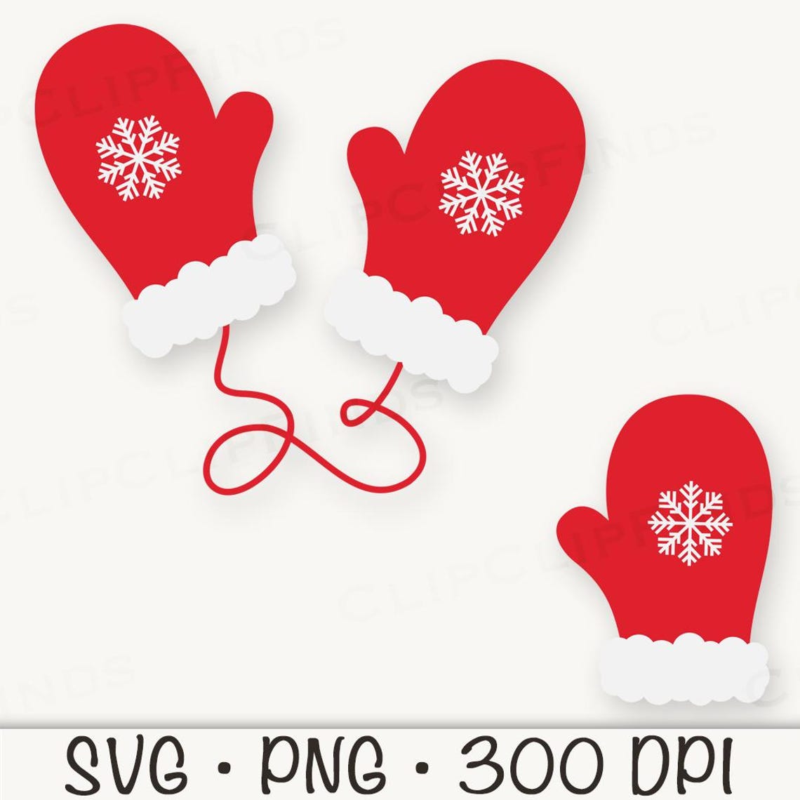 Santa Claus Mittens, Santa Gloves, Mittens With String, SVG, PNG, Clip ...