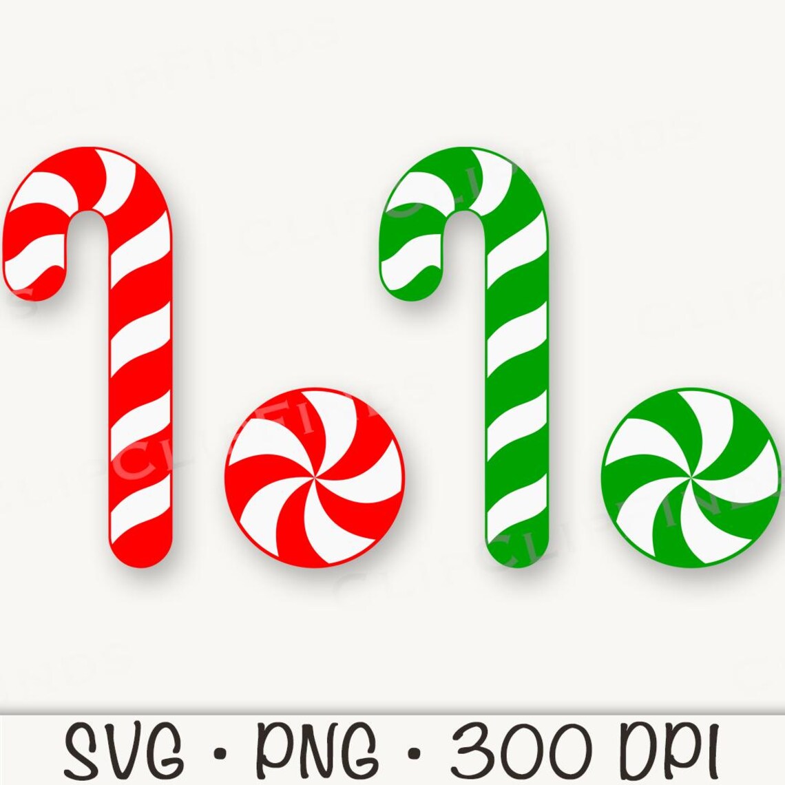 Candy Cane, Peppermint Candy, Christmas Candy, Candy Cane SVG, Vector ...