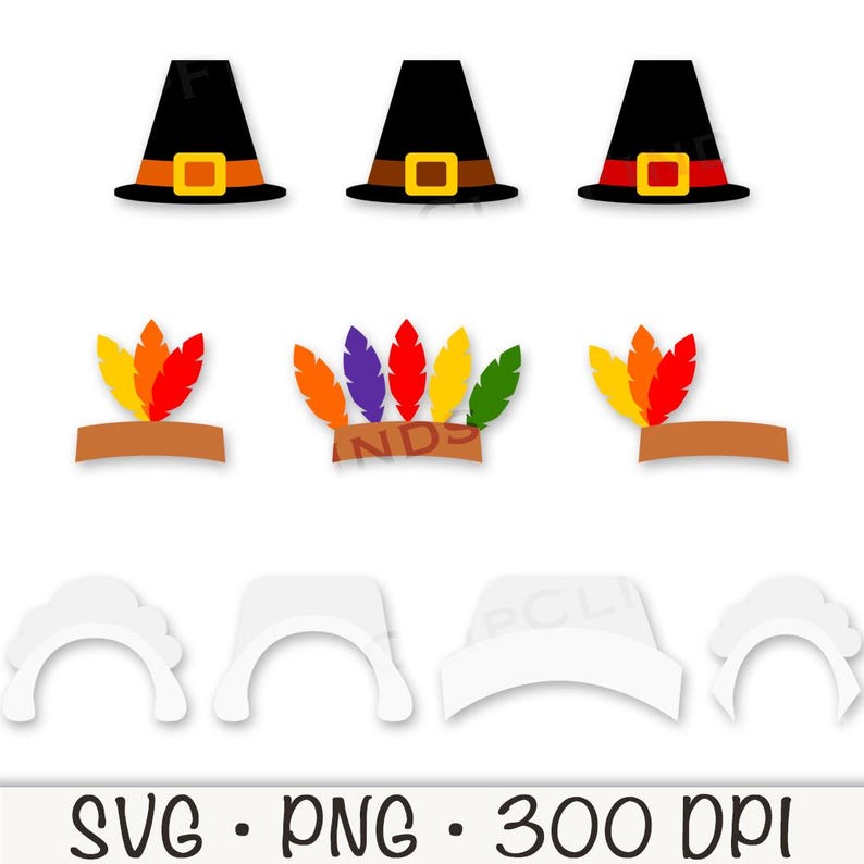Pilgrim Hats, Indian Feathered Hats, Bonnet, Coif, Thanksgiving Head ...