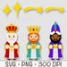 3 Kings, Cute 3 Kings, 3 Wise Men, Nativity Star, Tres Reyes Magos, SVG ...