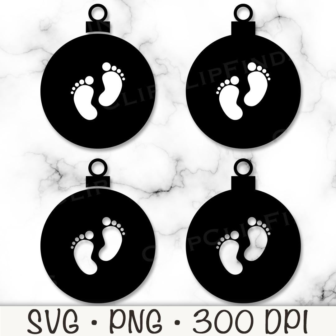 Baby Feet Christmas Ornament Ball SVG, Pregnancy Announcement PNG ...