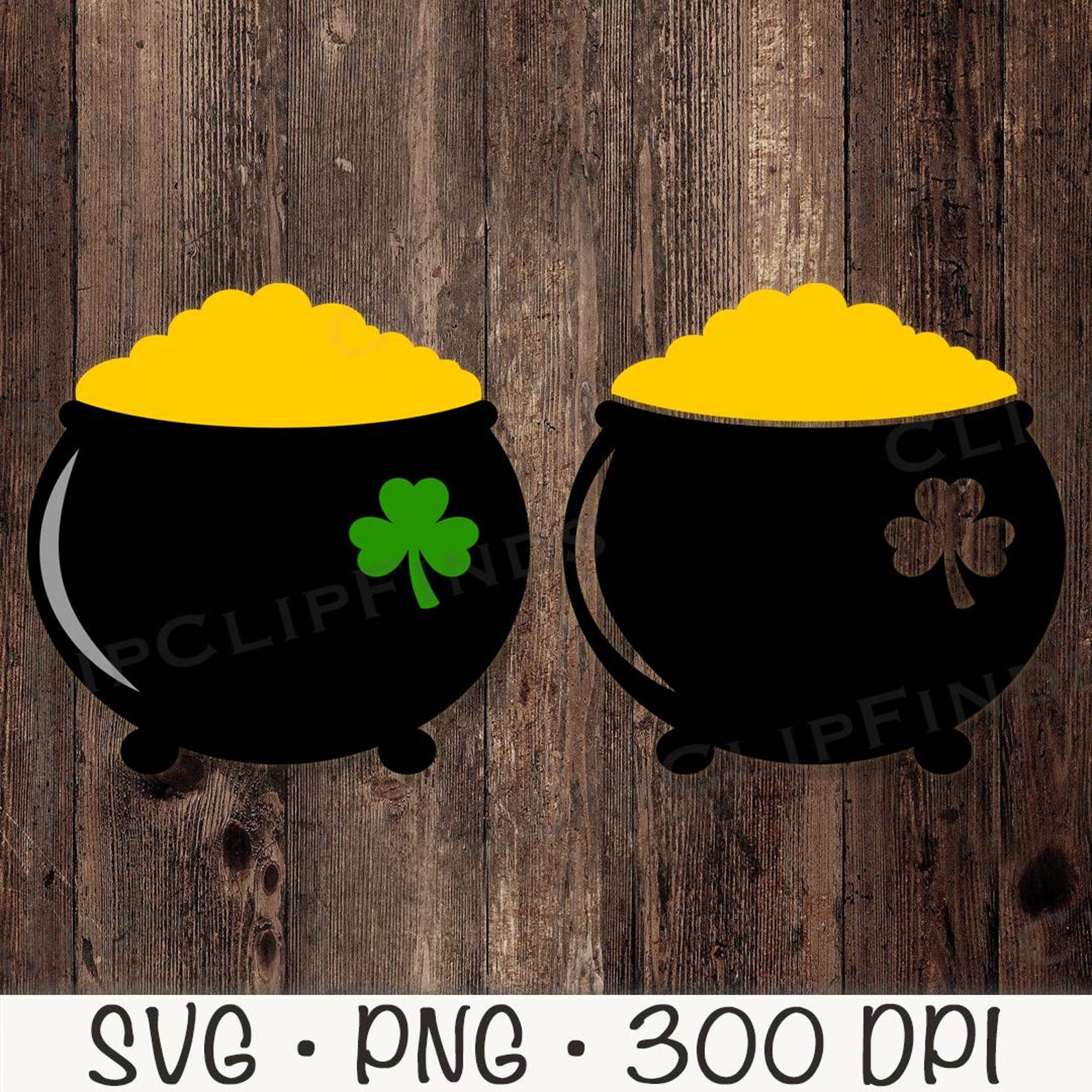 Saint Patrick's Day Pot of Gold SVG, Pot of Gold PNG, Clipart, Shamrock ...