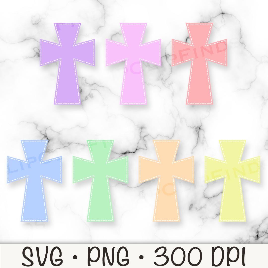 Pastel Cross PNG, Pastel Cross SVG, Pastel Cross With Stitching, Pastel ...