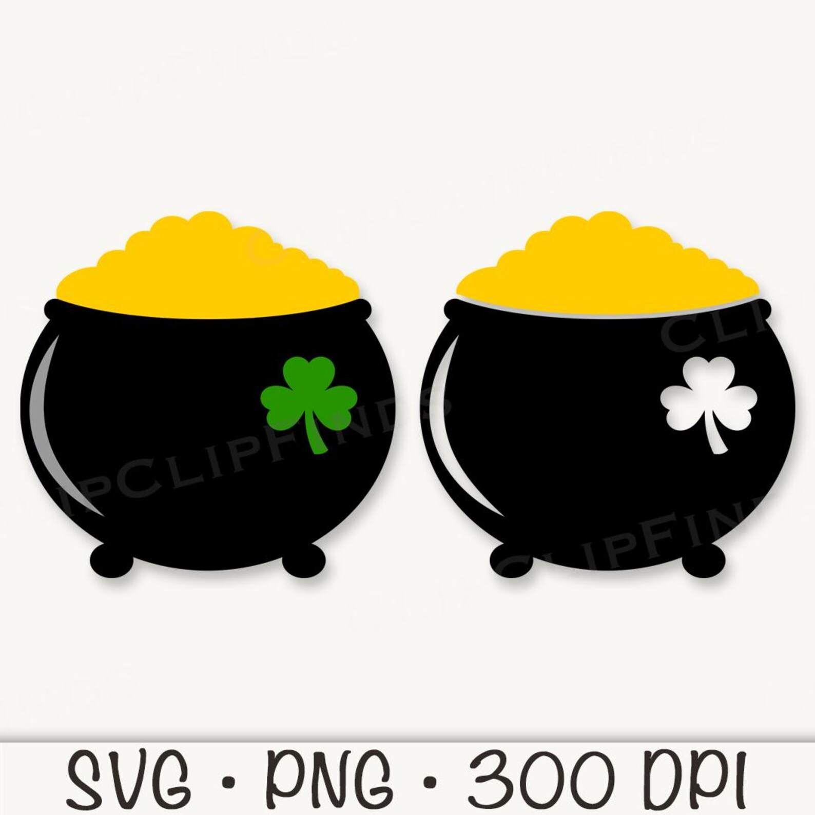Saint Patrick's Day Pot of Gold SVG, Pot of Gold PNG, Clipart, Shamrock ...