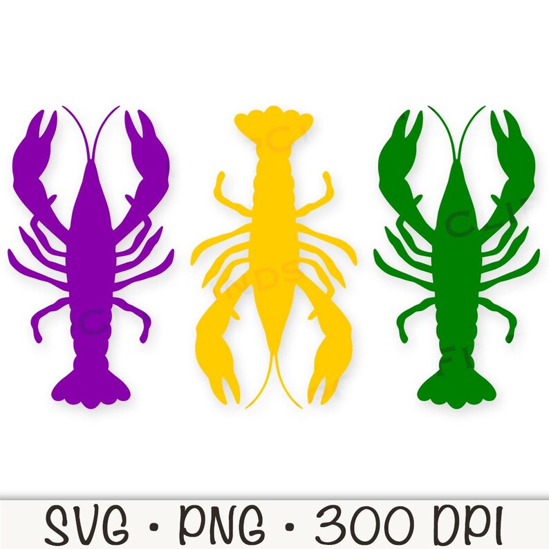 Mardi Gras Crawfish SVG Vector Cut File and PNG Transparent Background ...