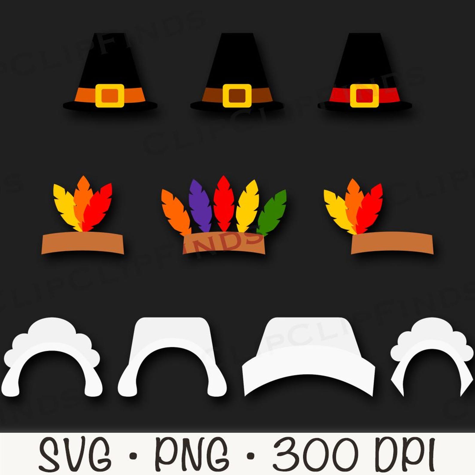 Pilgrim Hats, Indian Feathered Hats, Bonnet, Coif, Thanksgiving Head ...
