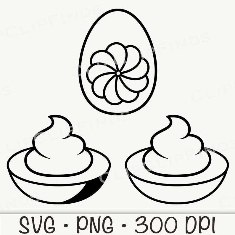 Deviled Eggs SVG, PNG, Outline, Clipart, Digital Download File - Etsy