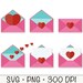 Valentine's Day Envelopes Clipart, Love Letters SVG, Cute Pink ...