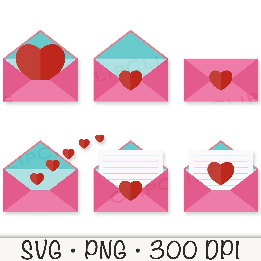 Valentine's Day Envelopes Clipart, Love Letters SVG, Cute Pink ...