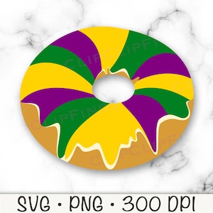 Mardi Gras King Cake SVG, Mardi Gras King Cake PNG Clipart, Sublimation ...