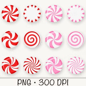 Peppermint Candy Clipart, Peppermint Candy PNG, Pink Peppermint, Red ...