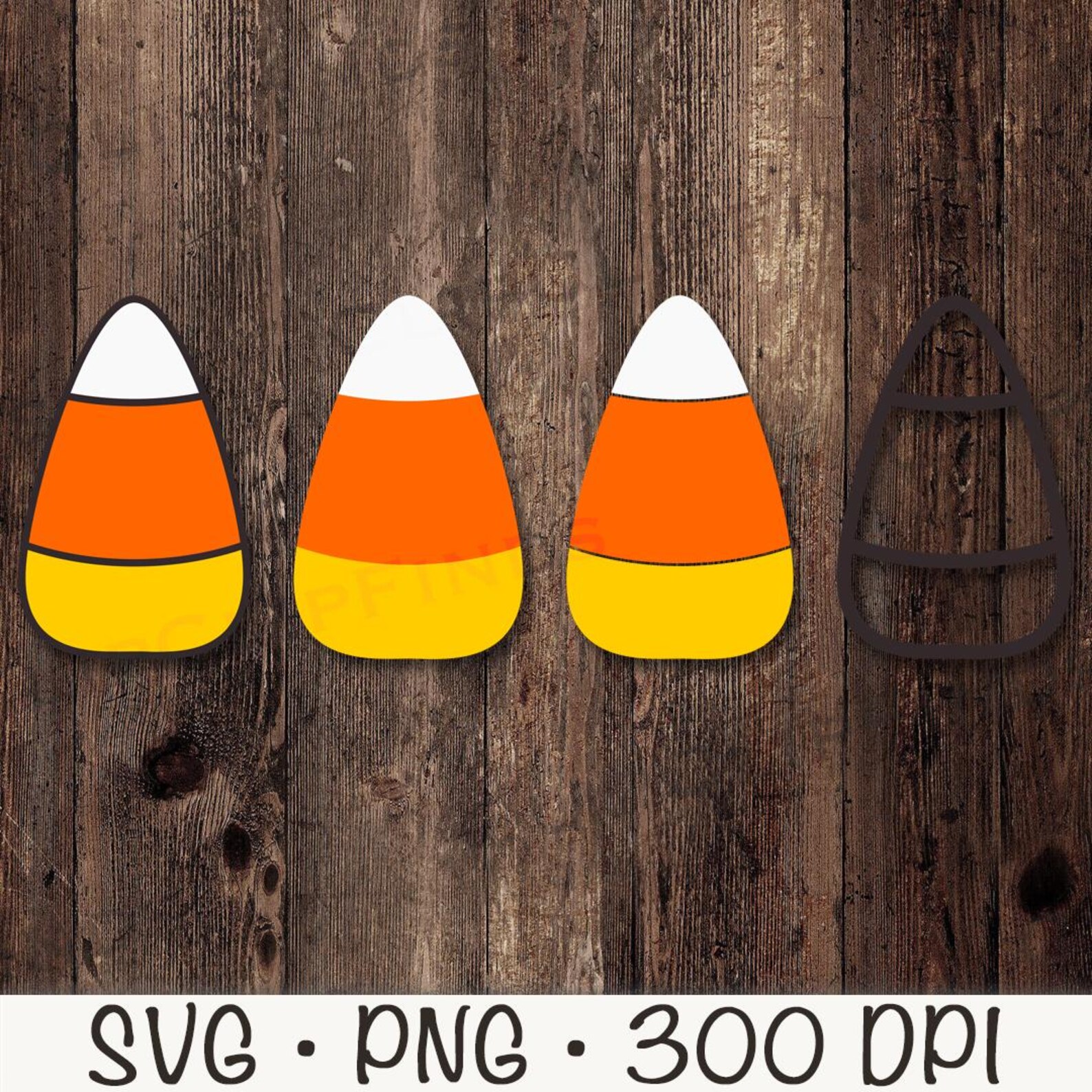 Candy Corn SVG, Candy Corn Bundle, Black Outline, SVG Vector Cut File ...
