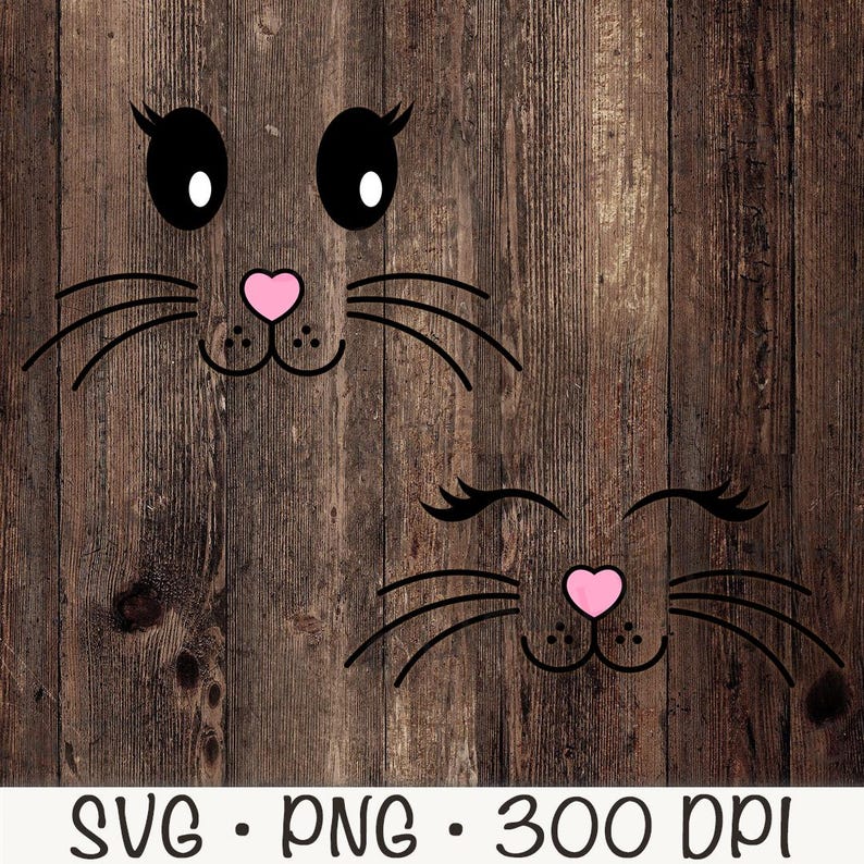 Bunny Face SVG, Girl Bunny, Bunny With Lashes, Easter Bunny PNG, Pink ...